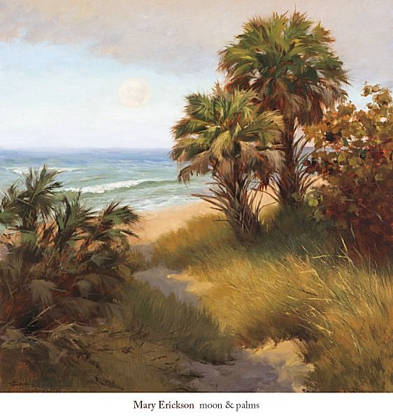 Moon and Palms by Mary Erickson Art Print – First Art Source
